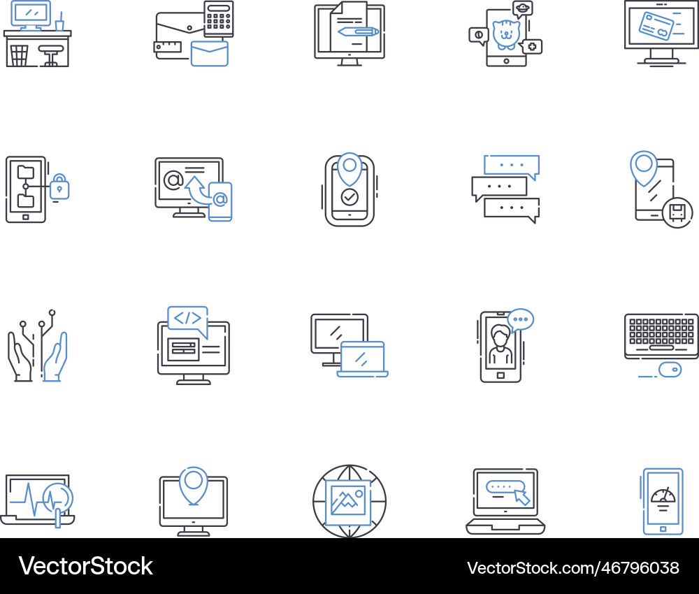 Market segmentation line icons collection Vector Image