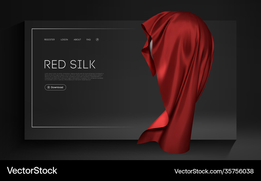 Mesh red silk on sphere realistic cover design Vector Image