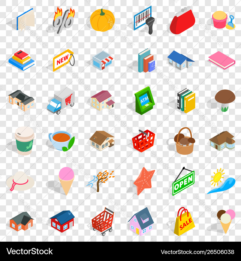 Phone icons set isometric style Royalty Free Vector Image