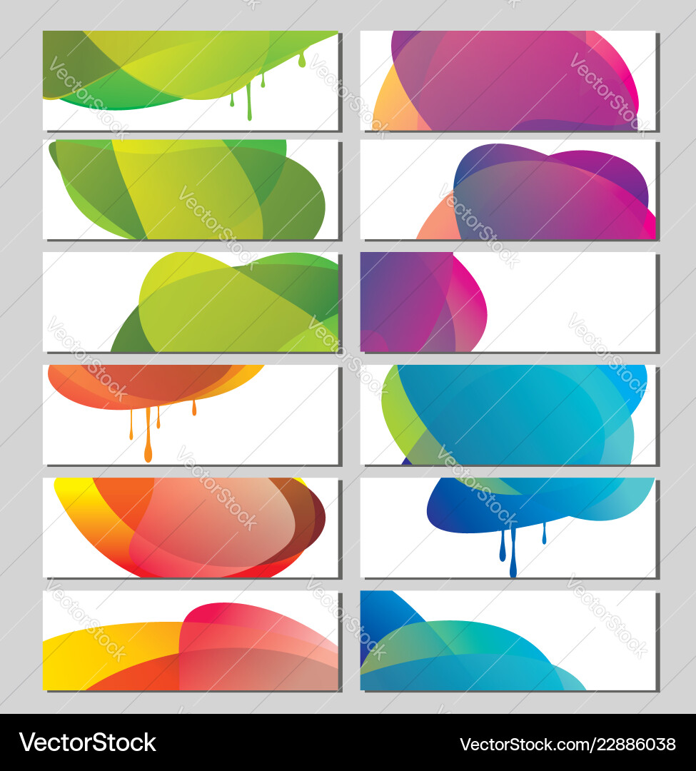 Set banners with abstract color circle shapes Vector Image