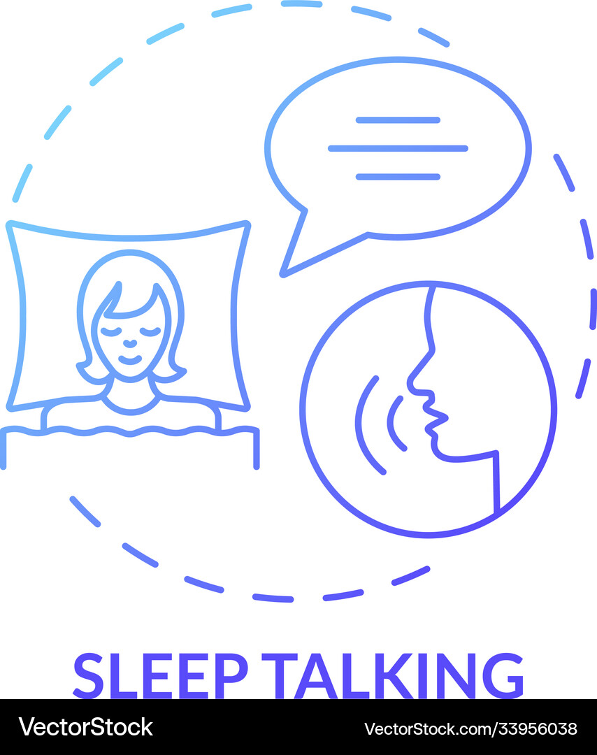 Sleeptalking blue gradient concept icon Royalty Free Vector