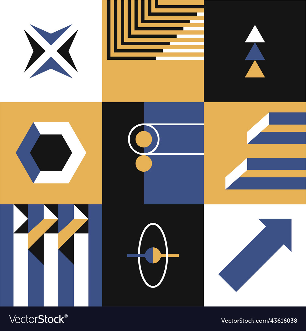 Square print abstract contemporary design Vector Image