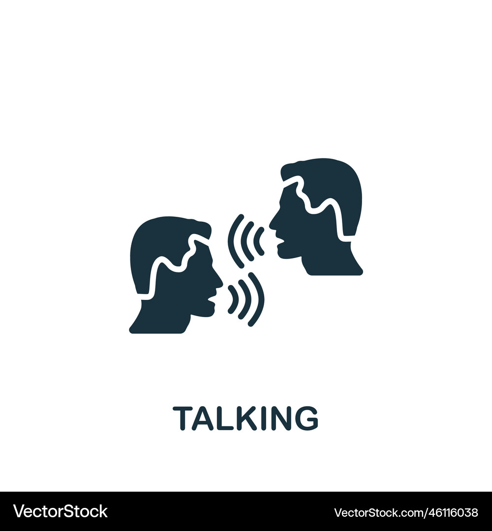 Talking icon monochrome simple sign from speech Vector Image
