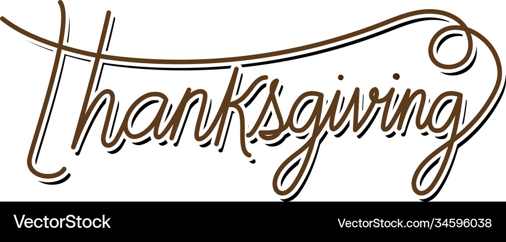 Thanksgiving lettering isolated design Royalty Free Vector