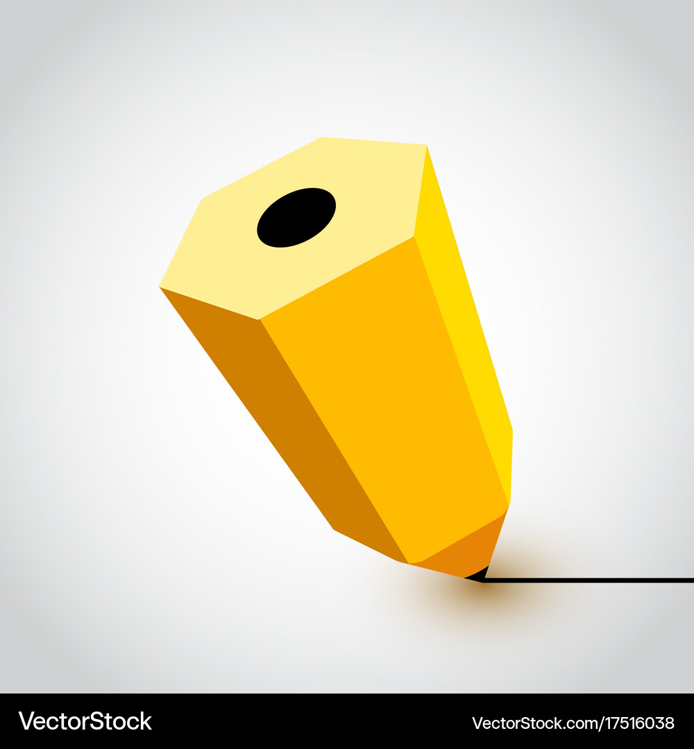 Yellow pencil icon on white background Royalty Free Vector