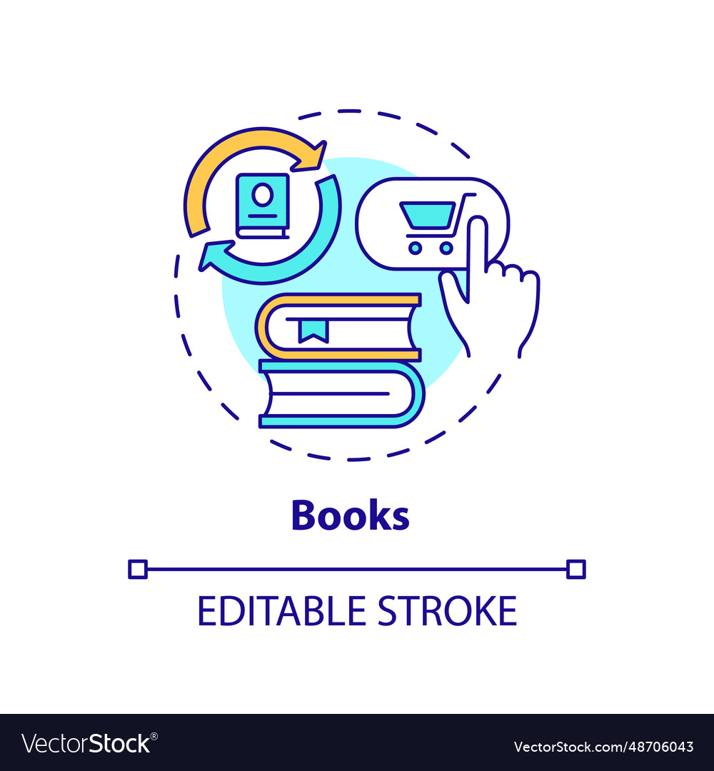 2d customizable colorful thin linear icon books Vector Image 2d customizable colorful thin linear icon books Vector Image
