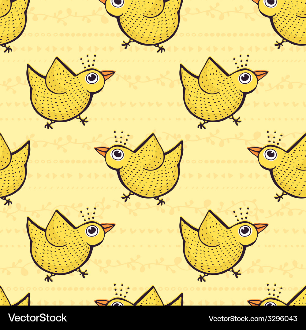Bird Doodle Pattern Royalty Free Vector Image - VectorStock