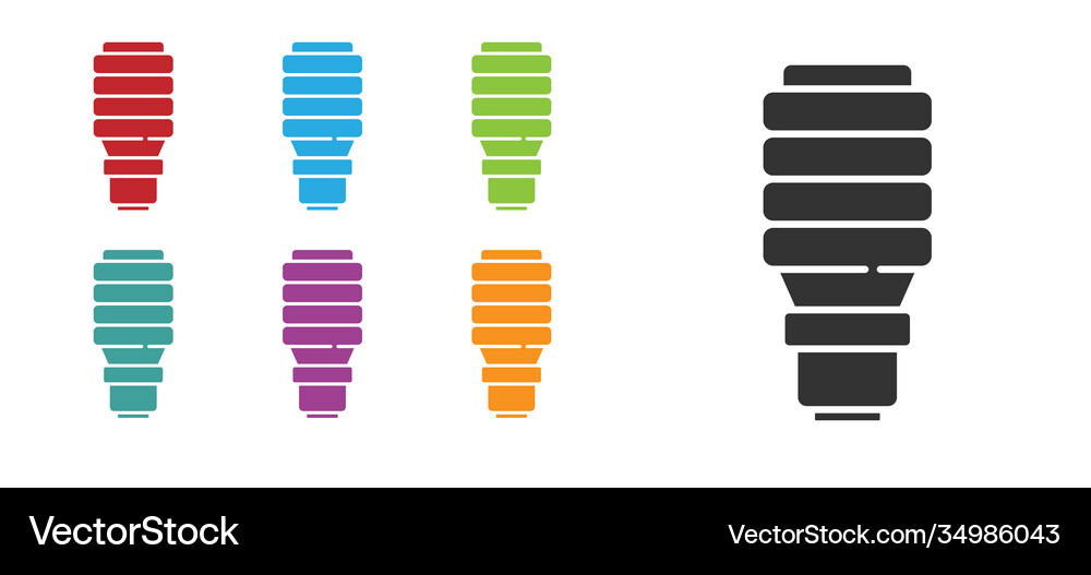 Black led light bulb icon isolated on white Vector Image