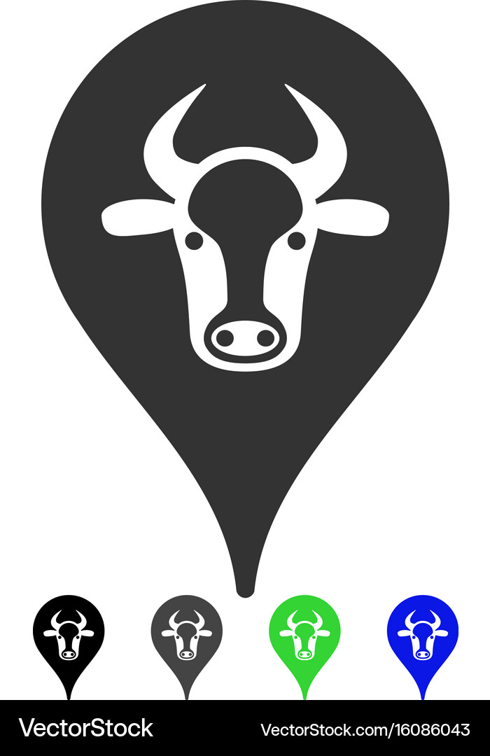 Cattle marker flat icon Royalty Free Vector Image