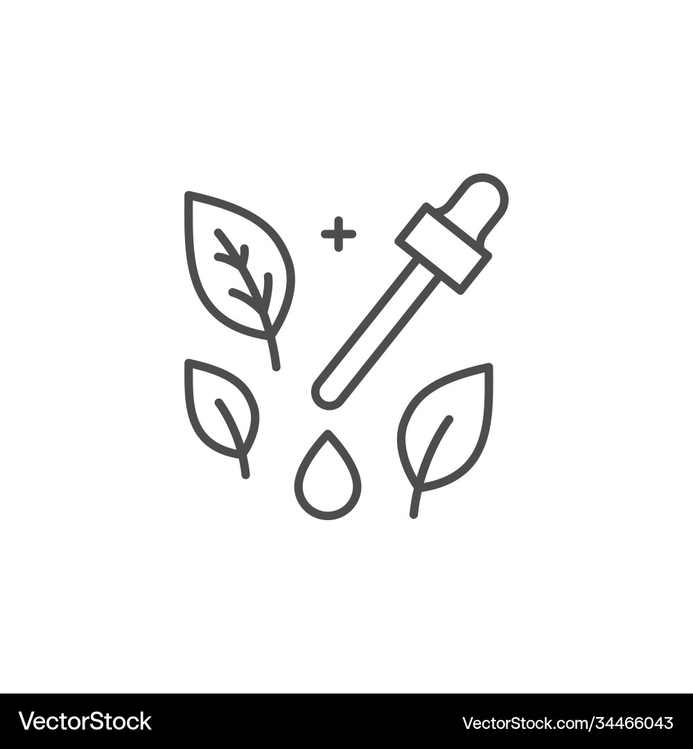 Essential oil line outline icon Royalty Free Vector Image