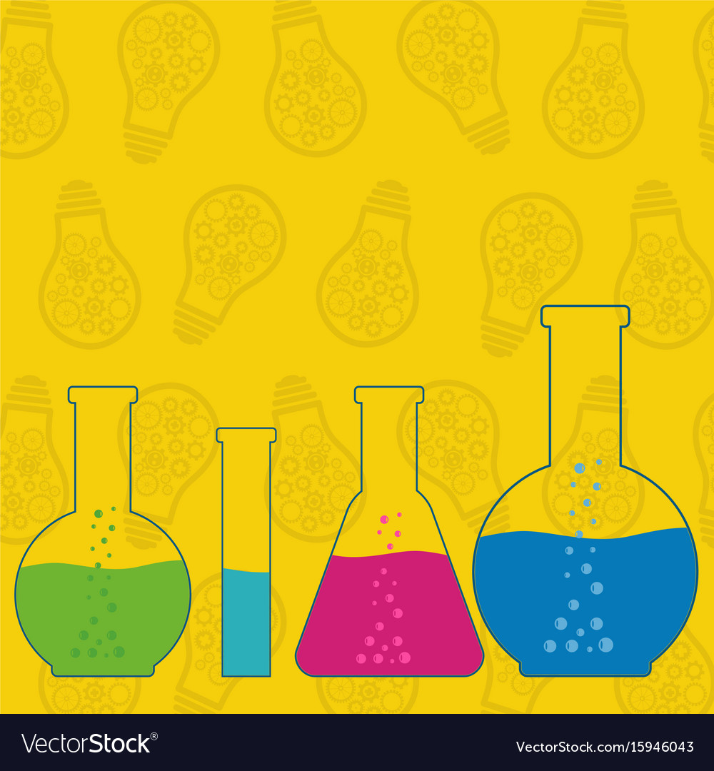Flasks beakers and test-tubes chemical laboratory Vector Image