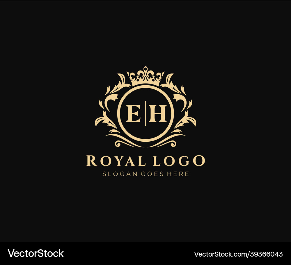 Initial eh letter luxurious brand logo template Vector Image
