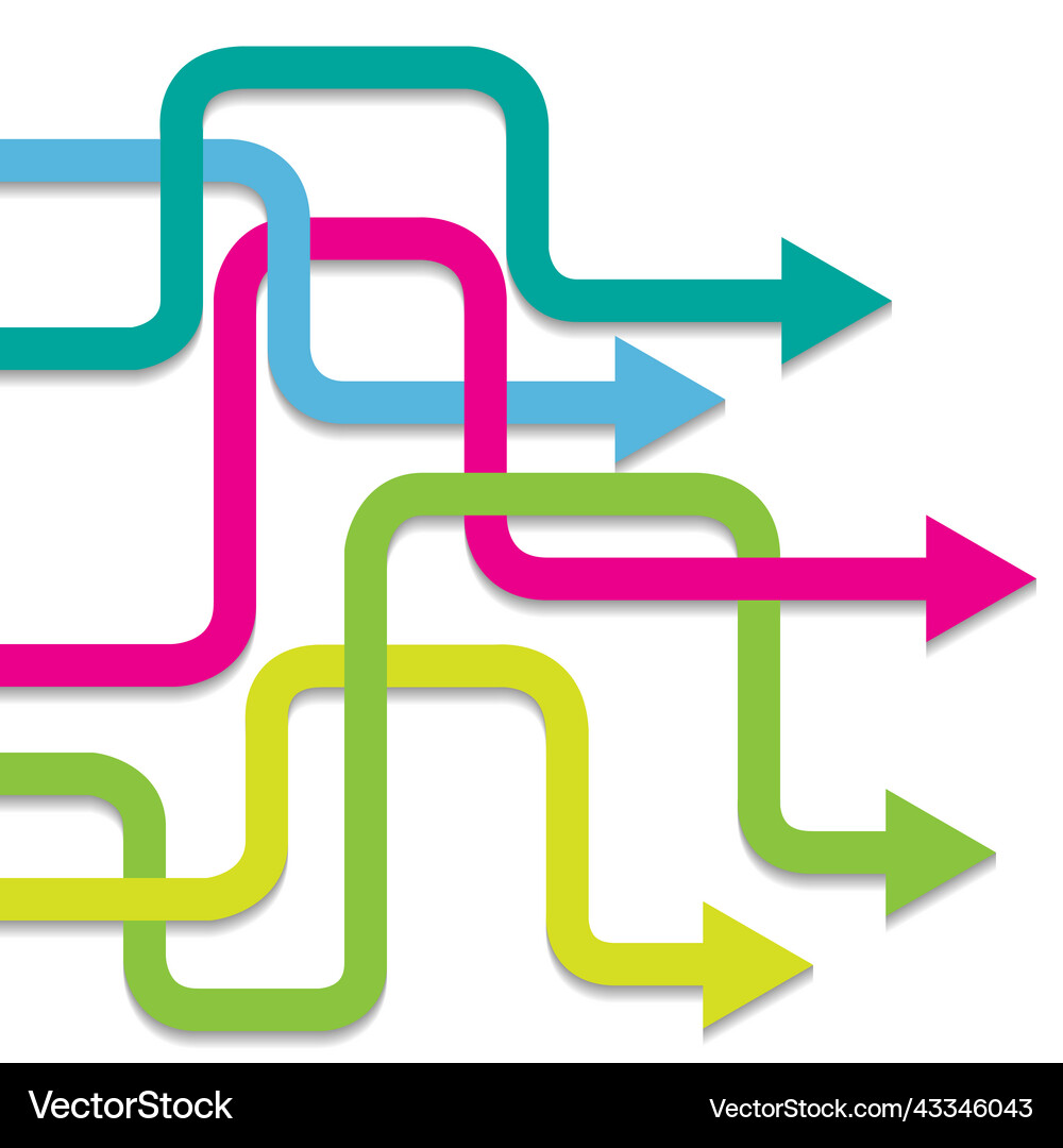 Many colorful arrow direction eps 10 Royalty Free Vector