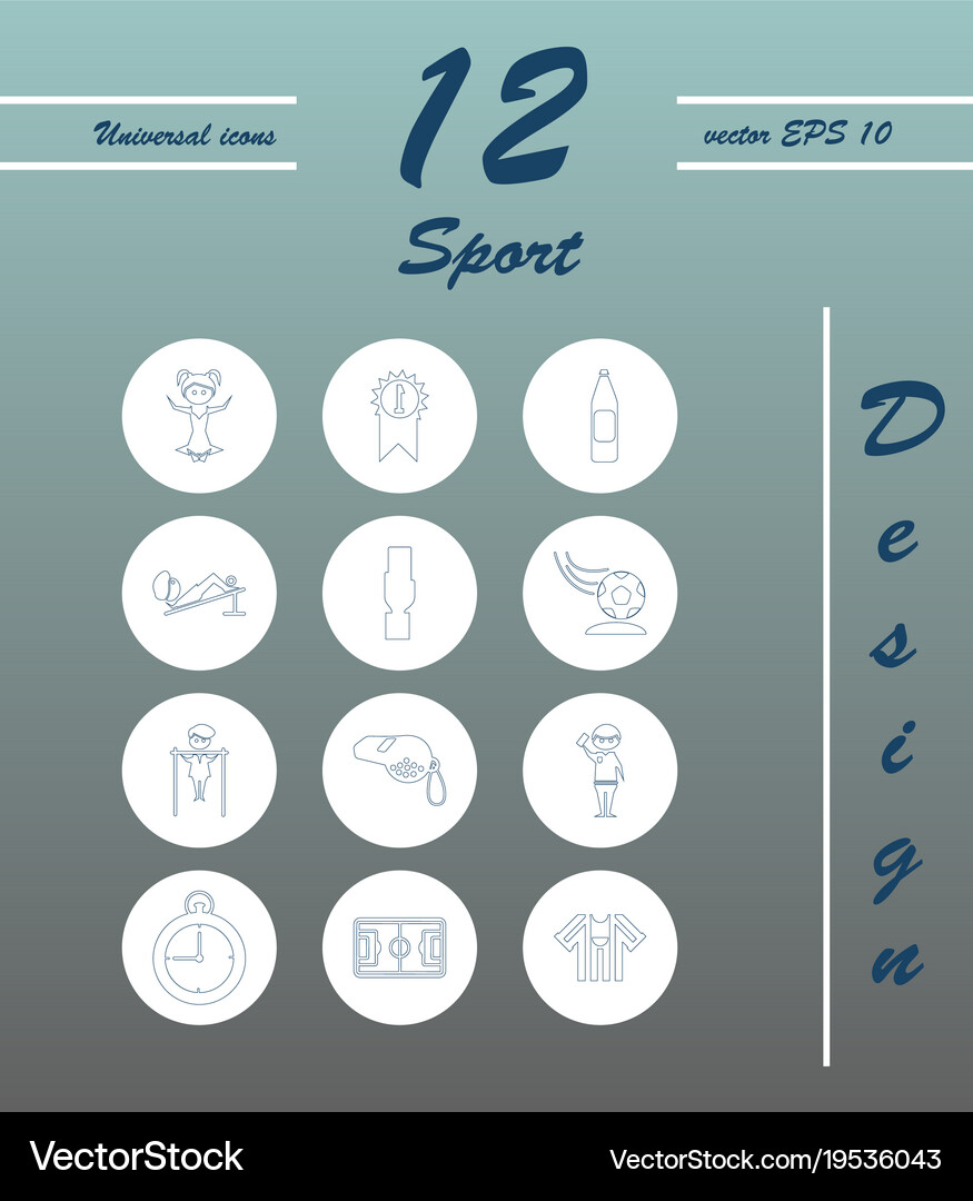 Minimalistic thin line sports sharp icons Vector Image
