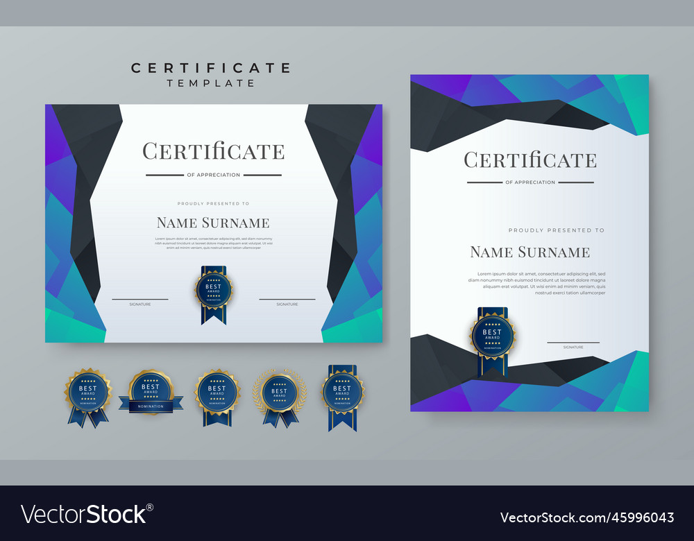 Modern elegant diploma certificate template Vector Image Modern elegant diploma certificate template Vector Image