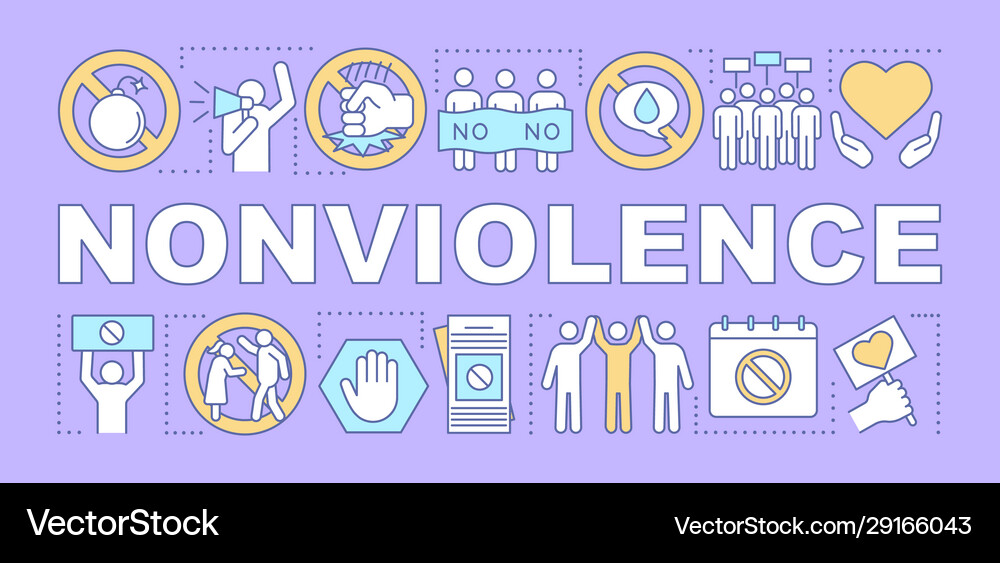 Nonviolence word concepts banner pacifism Vector Image
