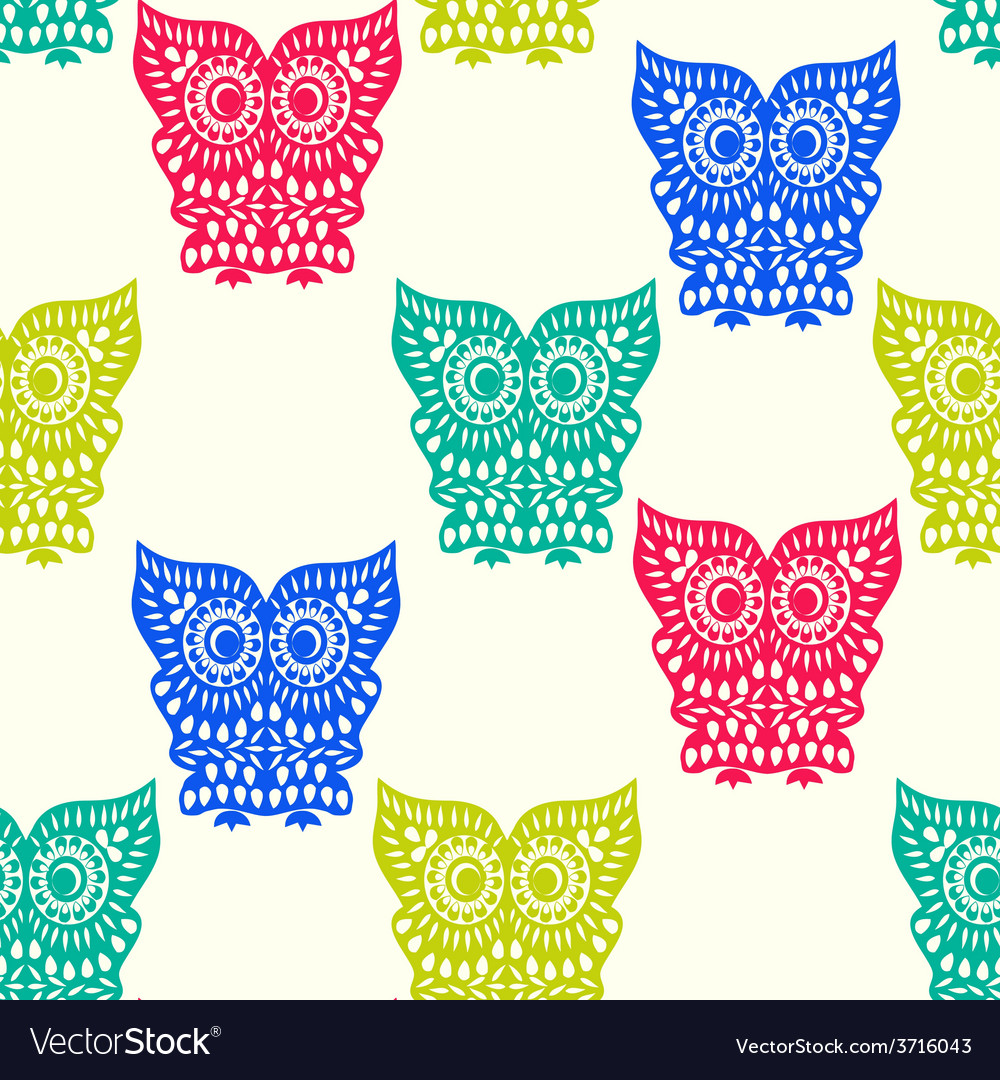 Pattern cute owl pattern seamless Royalty Free Vector Image