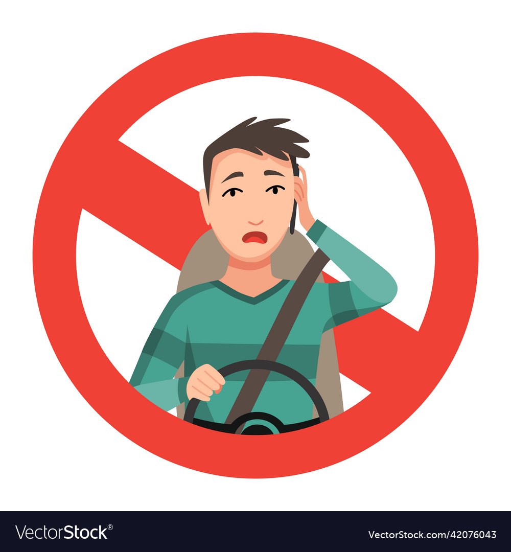 Phone while driving safety rules do Royalty Free Vector