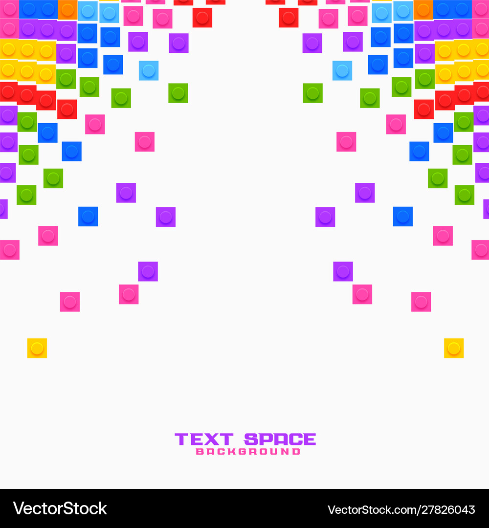 Playing plastic toy parts background design Vector Image
