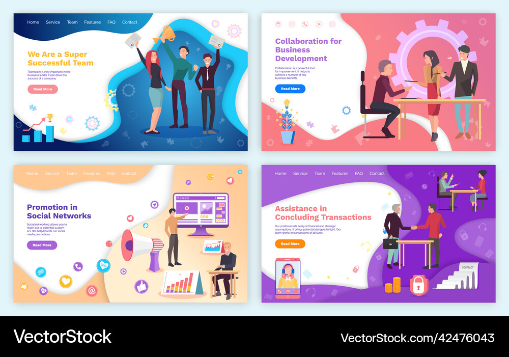 Promotion marketing successful team work Vector Image