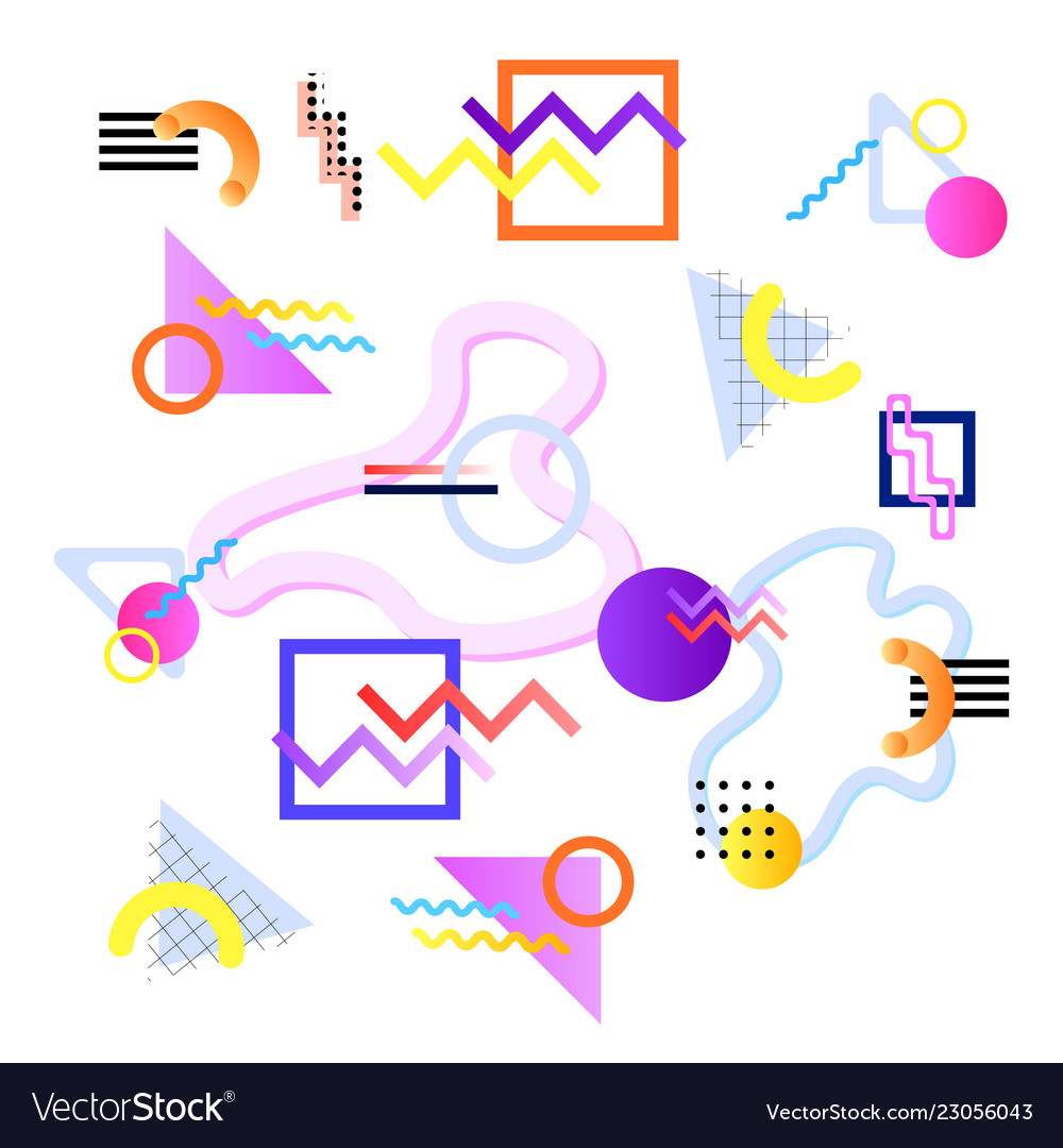 Set memphis elements Royalty Free Vector Image