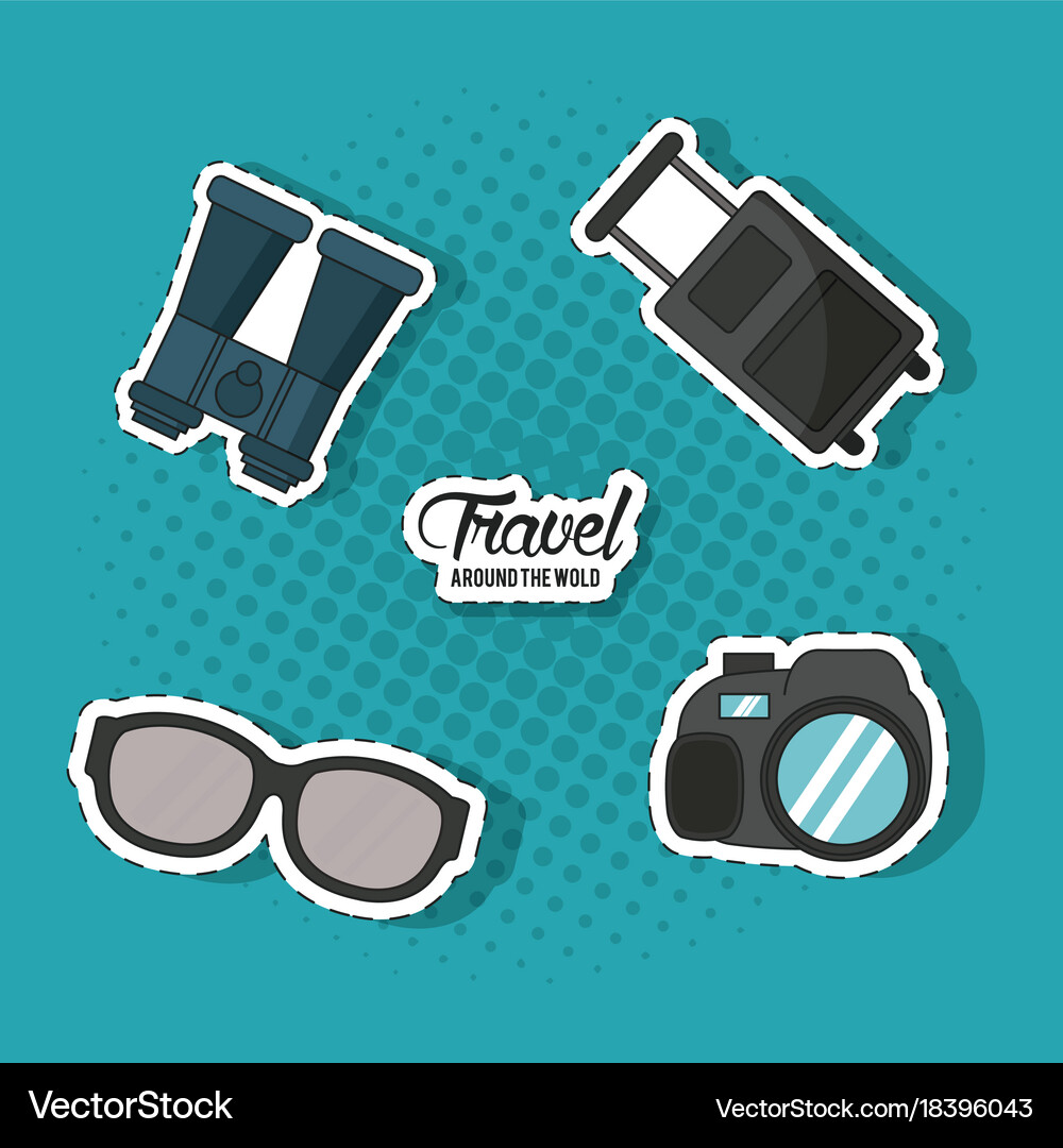 Travel around the world frame Royalty Free Vector Image