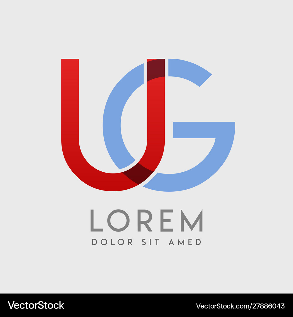 Ug logo letters with blue and red gradation Vector Image