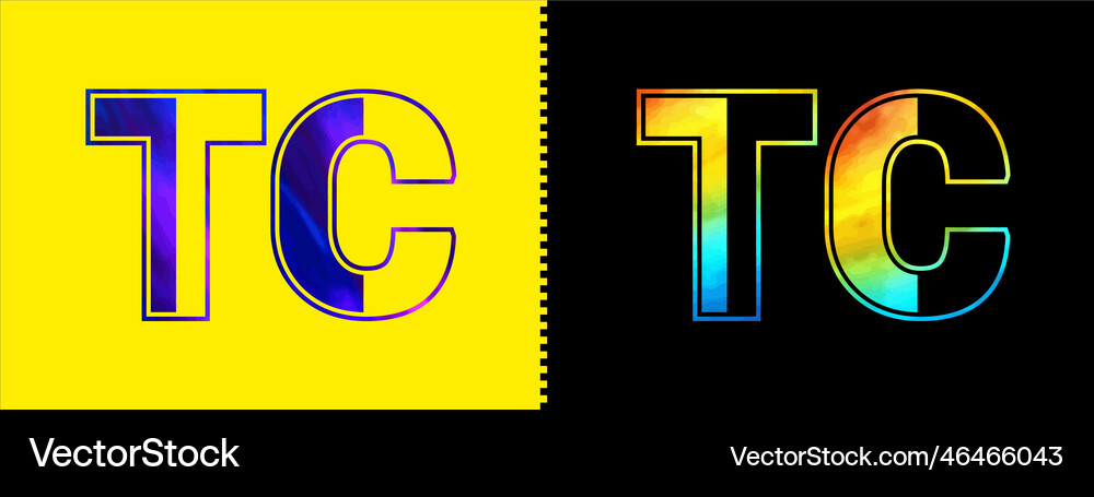 Unique tc letter logo icon template premium Vector Image