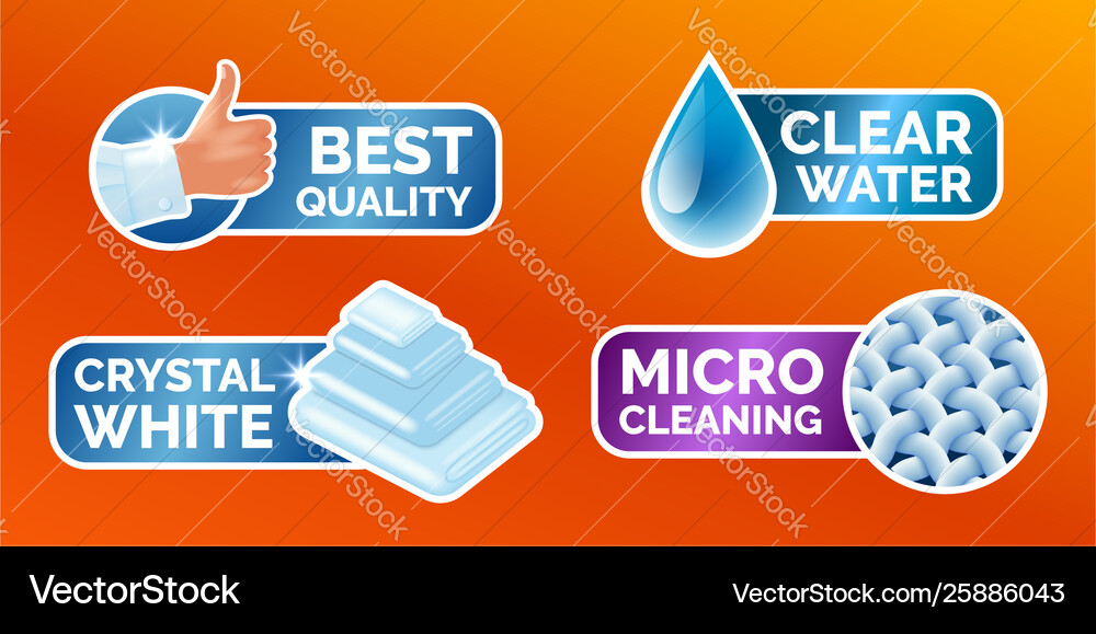 Washing clothes stickers set stickers - micro Vector Image