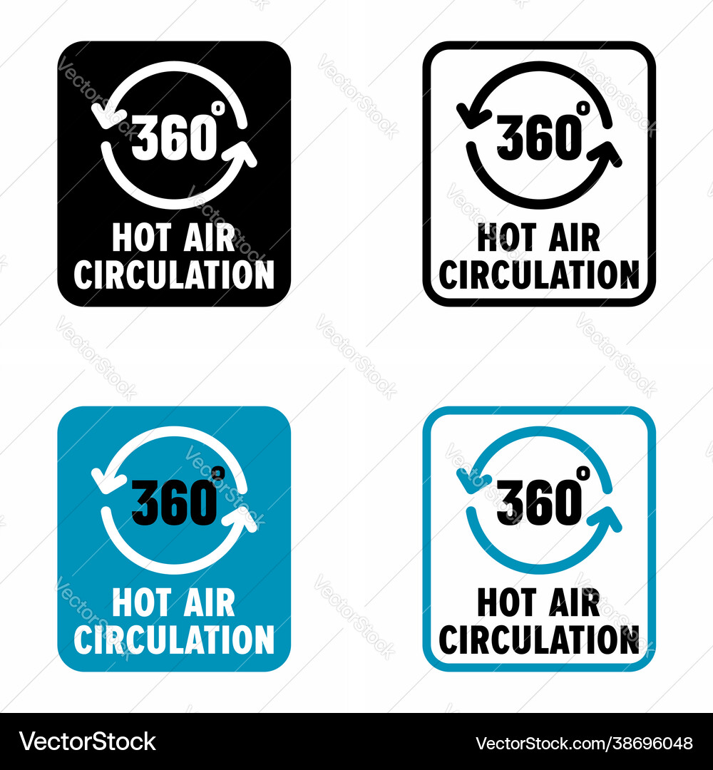 360 hot air circulation information sign Vector Image