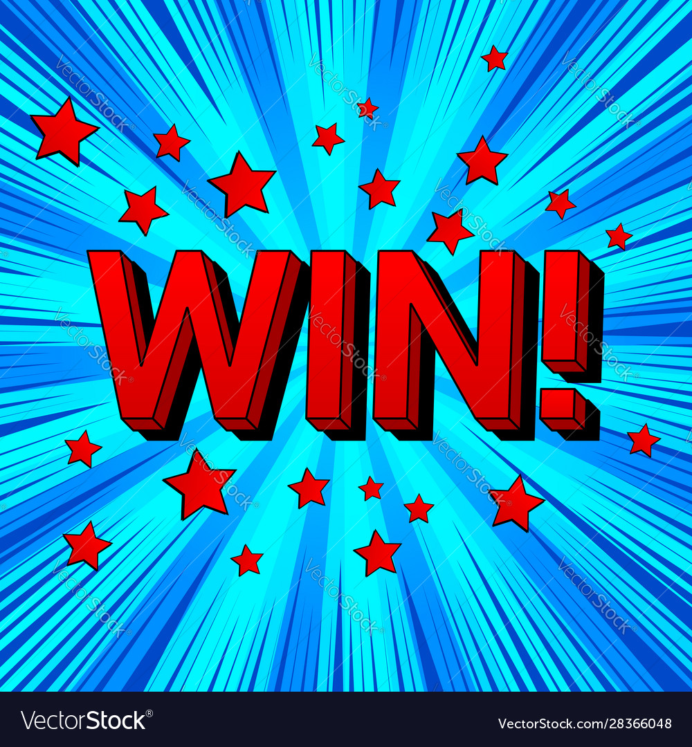 Comic win wording concept Royalty Free Vector Image