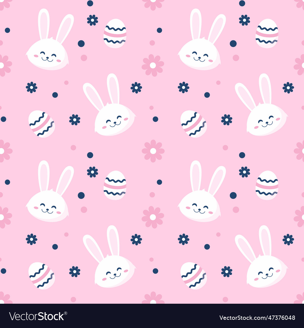 Flat hand drawn easter pattern Royalty Free Vector Image