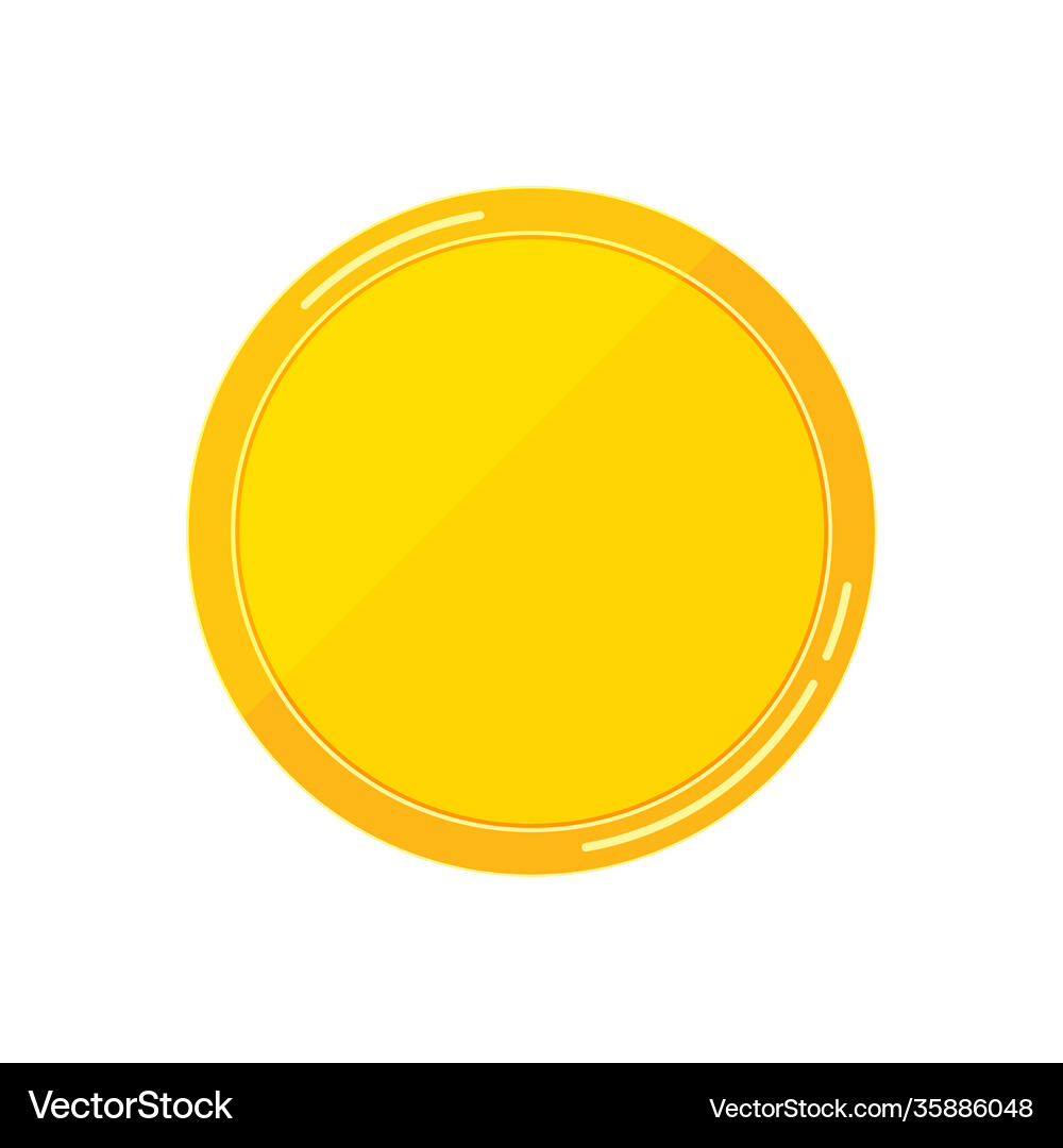 Golden coin flat icon isolated on white Royalty Free Vector