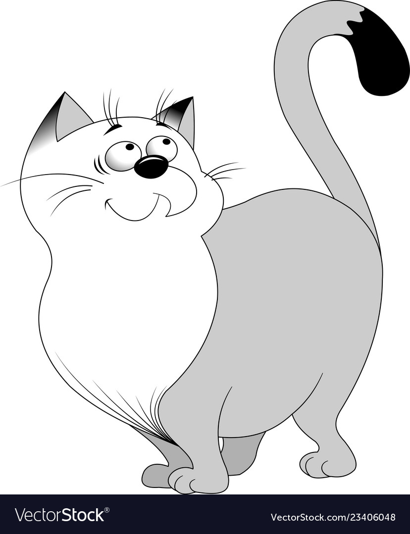 Gray cat Royalty Free Vector Image - VectorStock
