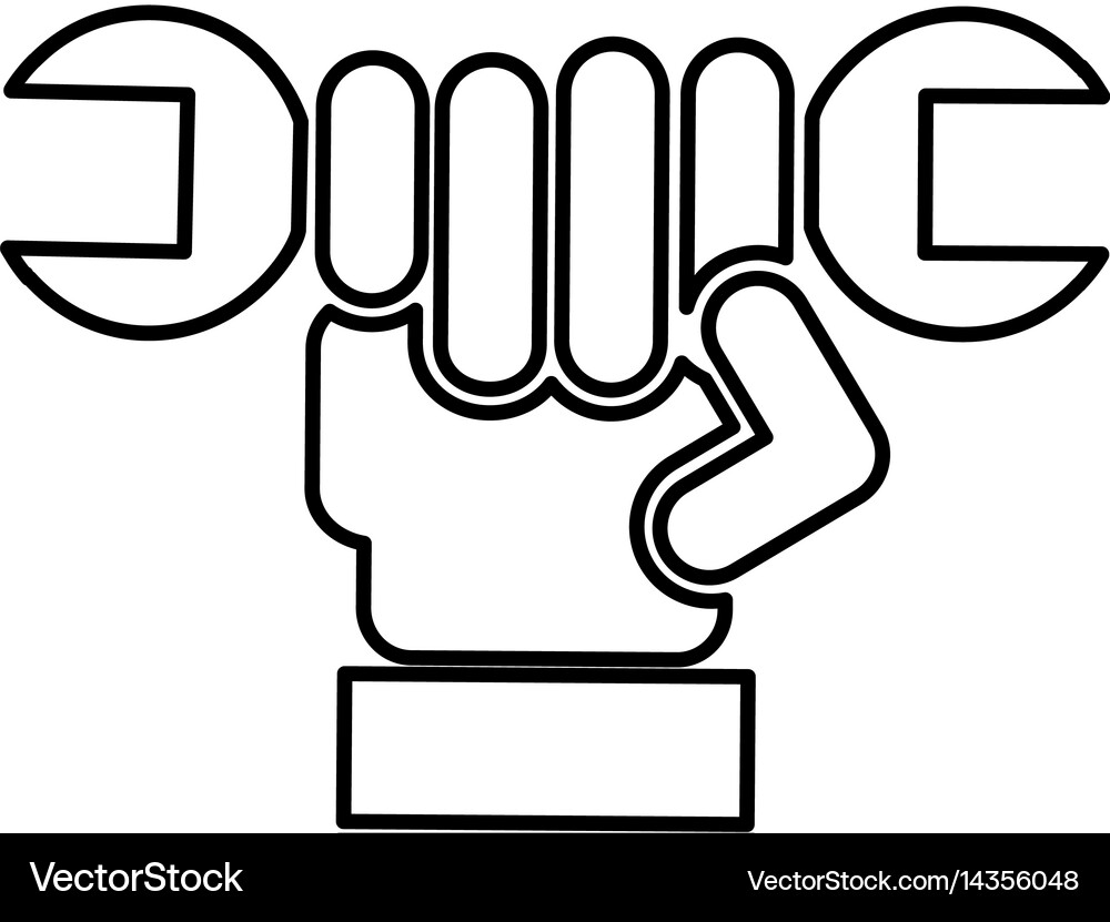 Hand with wrench mechanic tool icon Royalty Free Vector