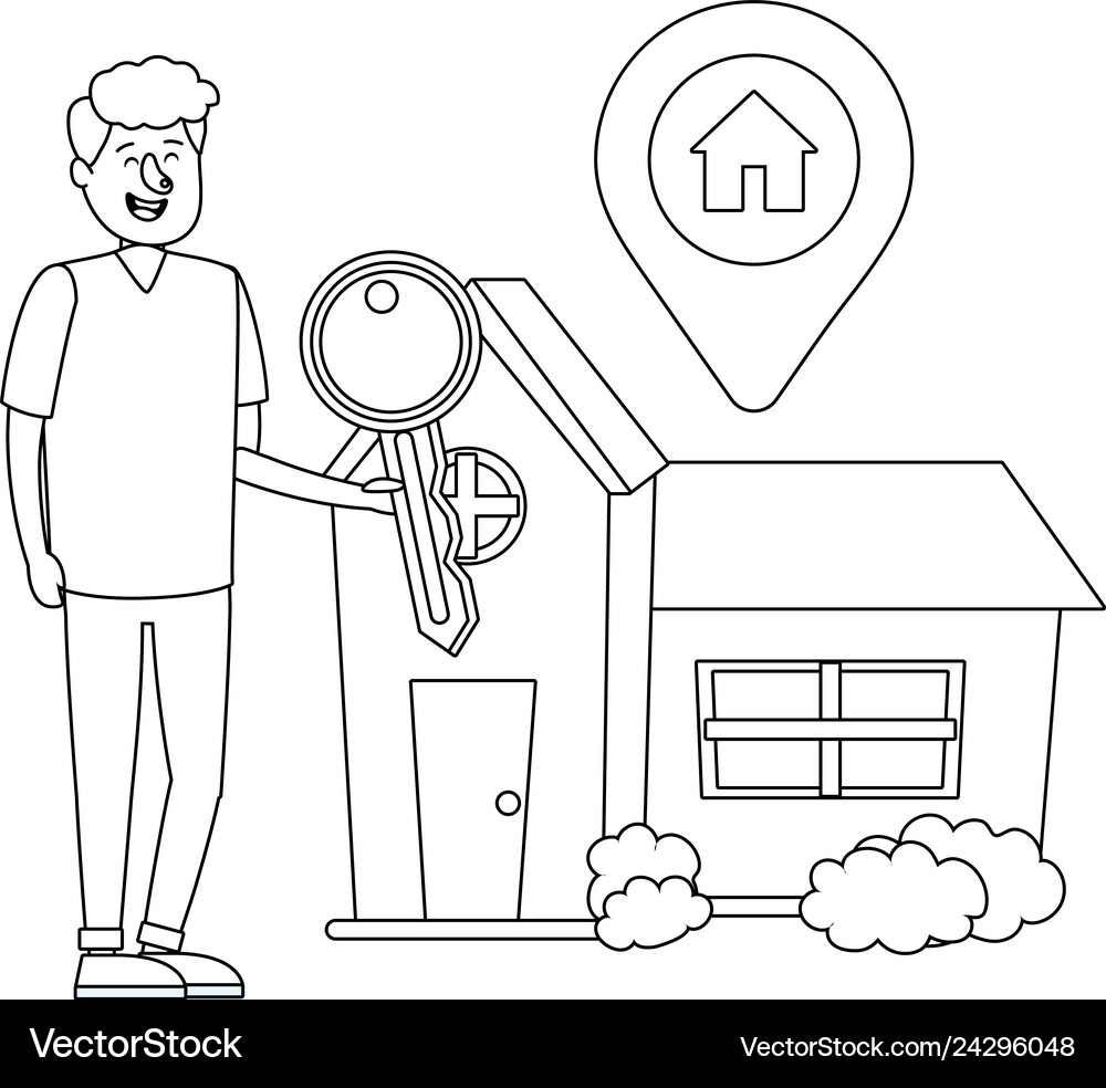 Real estate man cartoon Royalty Free Vector Image
