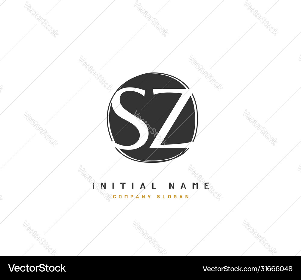 S z sz beauty initial logo handwriting Royalty Free Vector