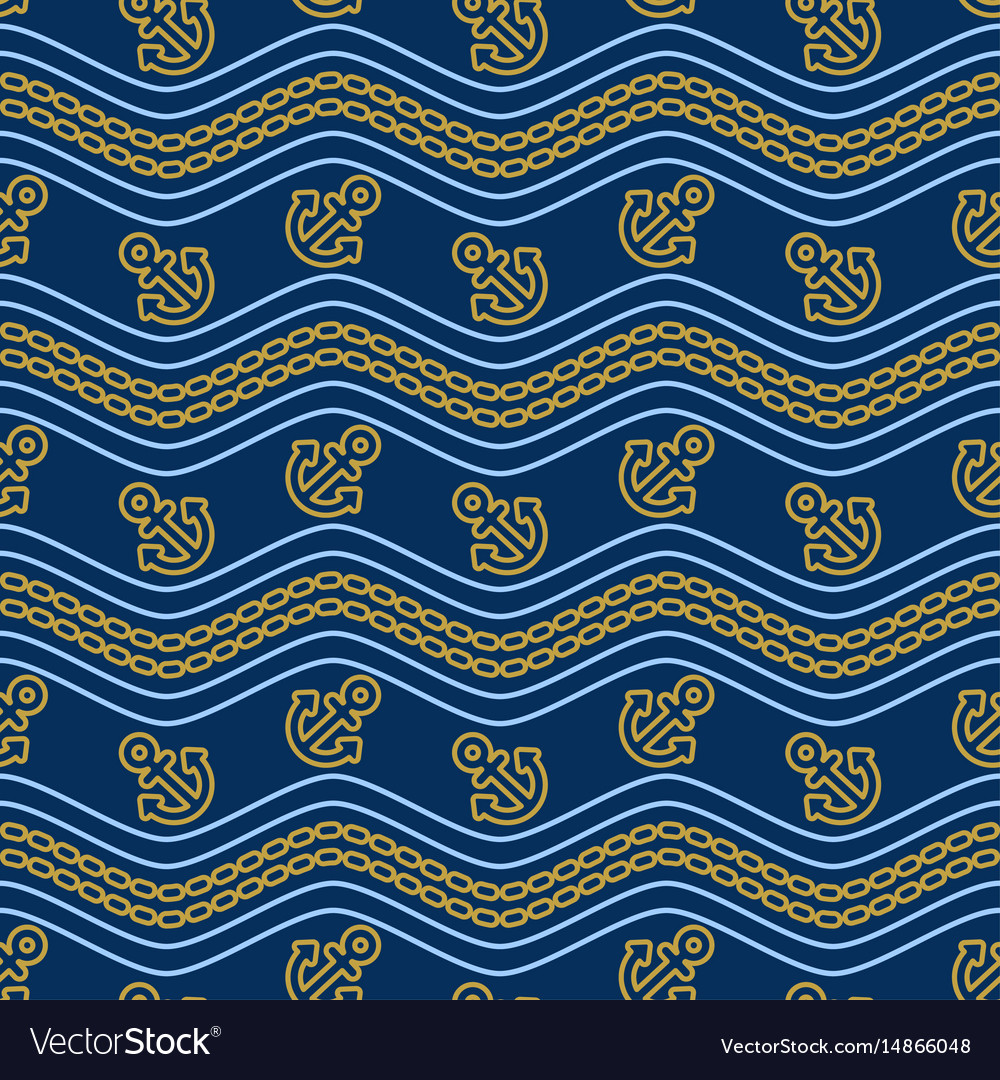 Seamless pattern with waving chains ongoing Vector Image