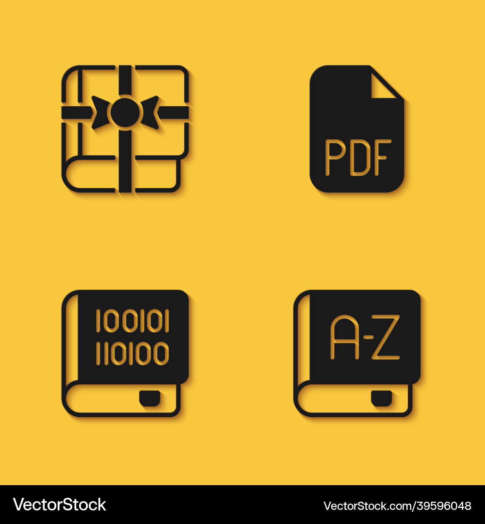 Set book as a gift translator book books about Vector Image