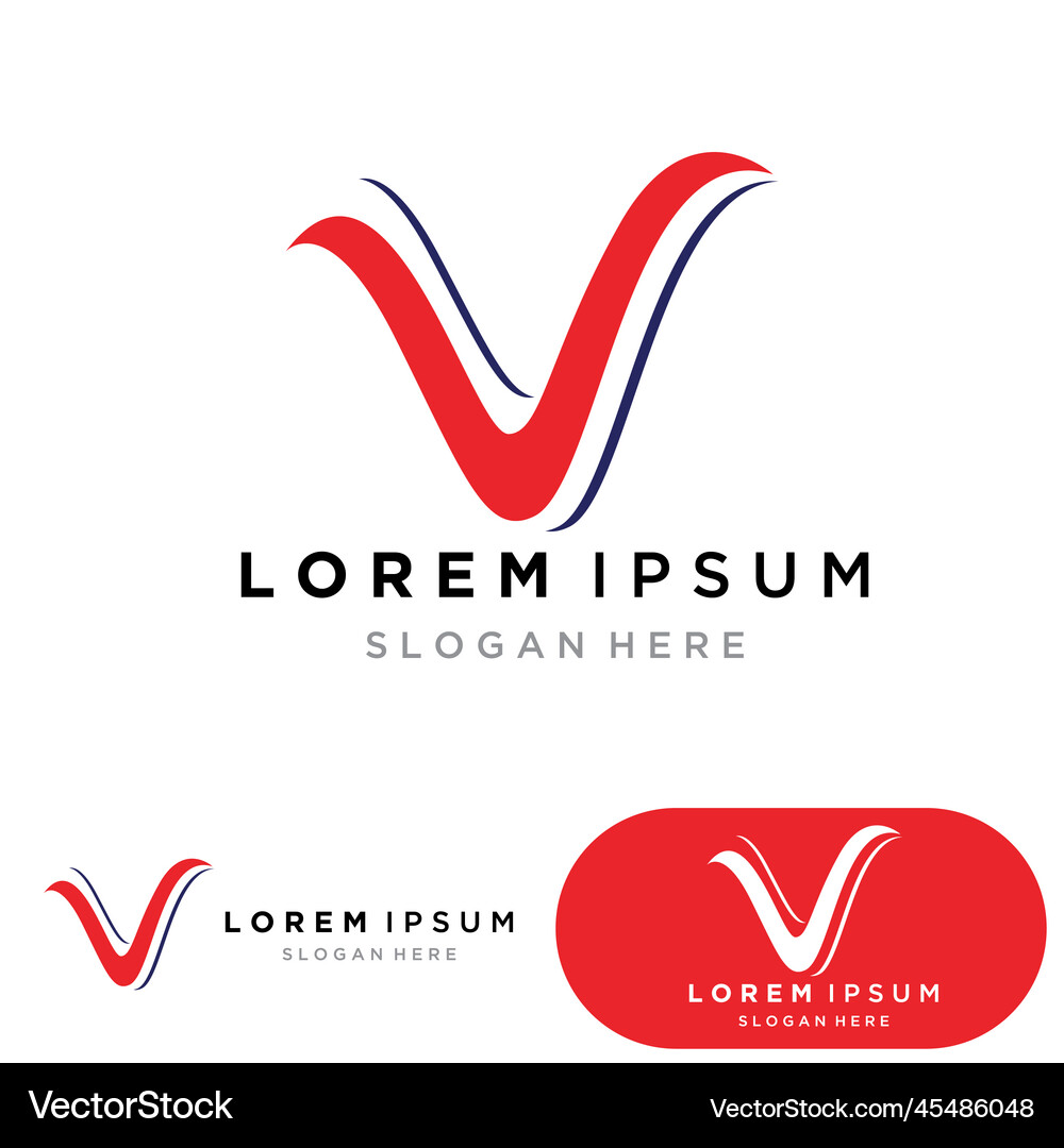 V letter logo and symbol template Royalty Free Vector Image