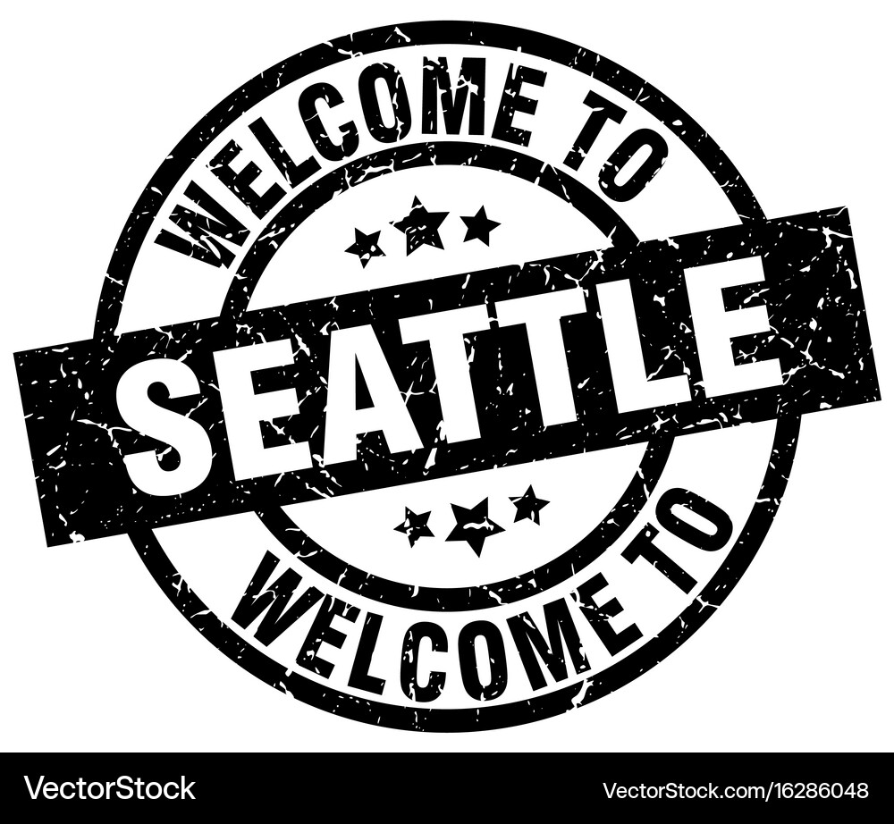 Welcome to seattle black stamp Royalty Free Vector Image