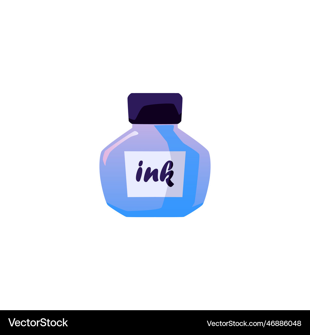 Writing ink bottle for calligraphy and hand Vector Image