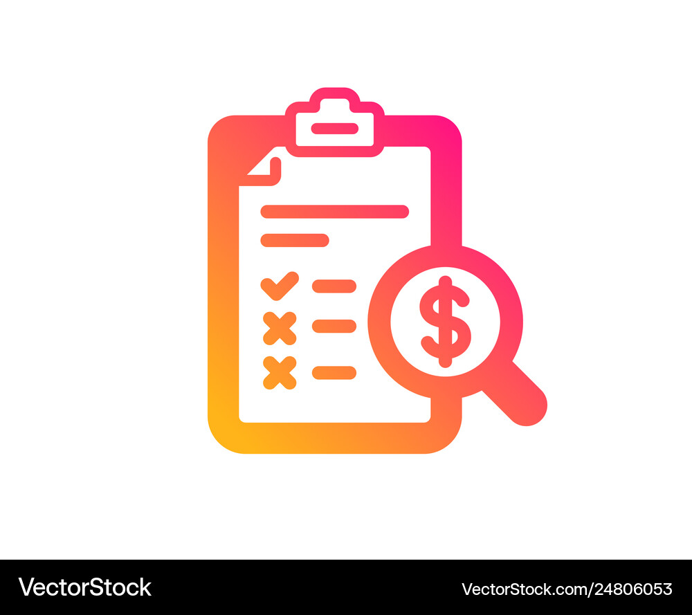 Accounting report icon audit sign Royalty Free Vector Image