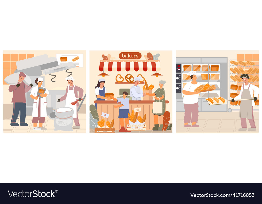 Bakery flat Royalty Free Vector Image - VectorStock