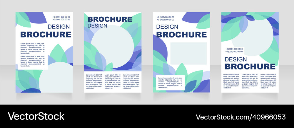 Blue leaves blank brochure layout design nature Vector Image