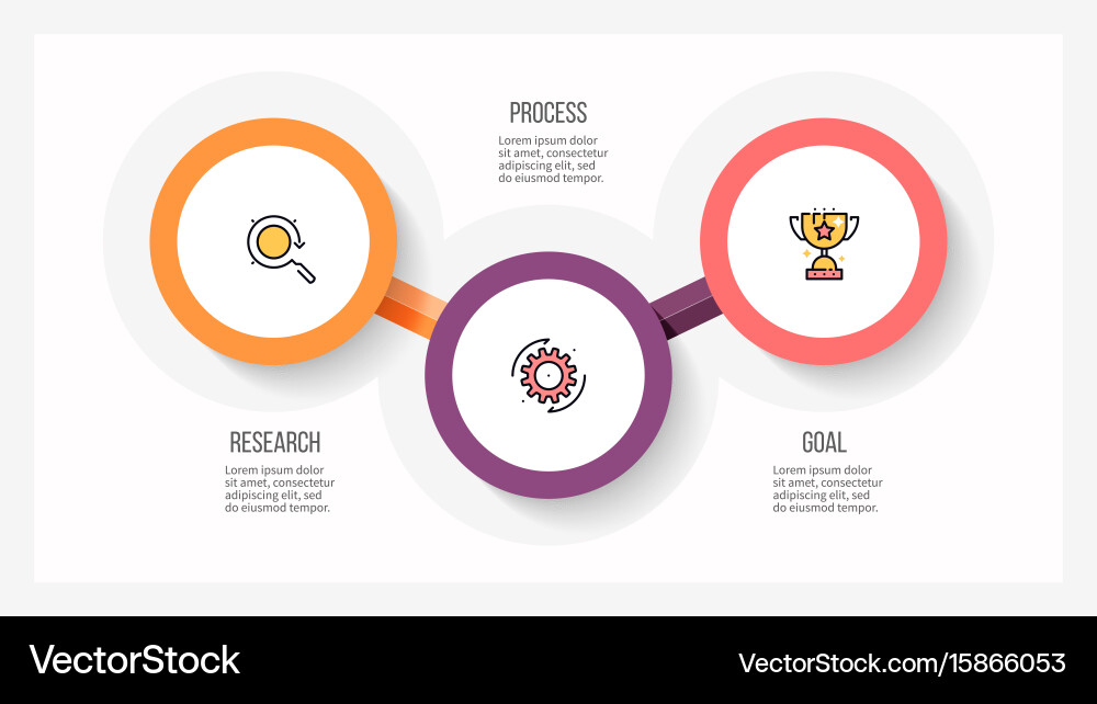 Business infographics timeline with 3 steps Vector Image