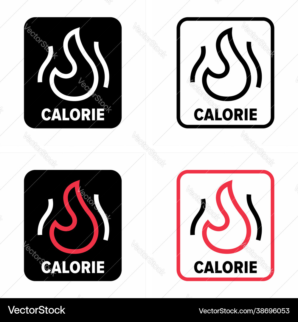 Calorie kcal information sign Royalty Free Vector Image