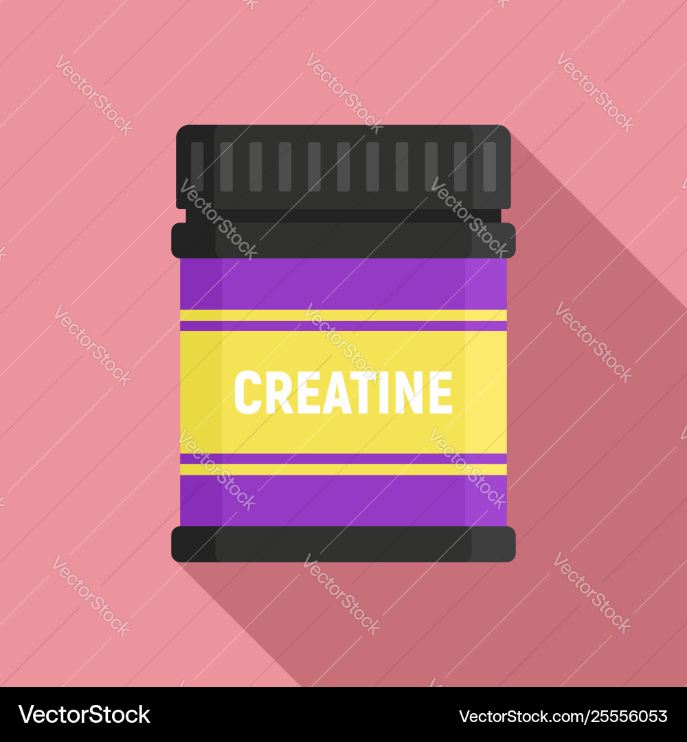 Creatine sport nutrition icon flat style Vector Image