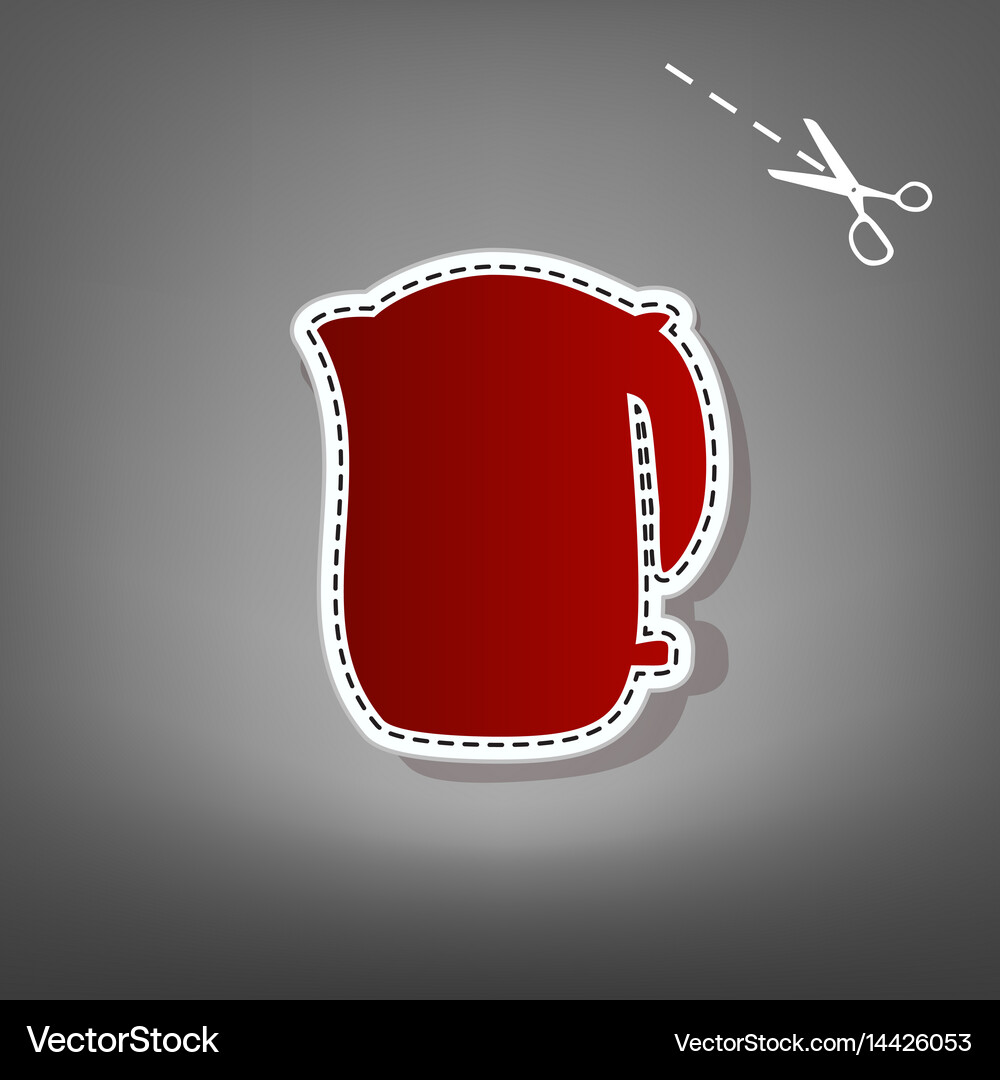 Electric kettle sign red icon Royalty Free Vector Image