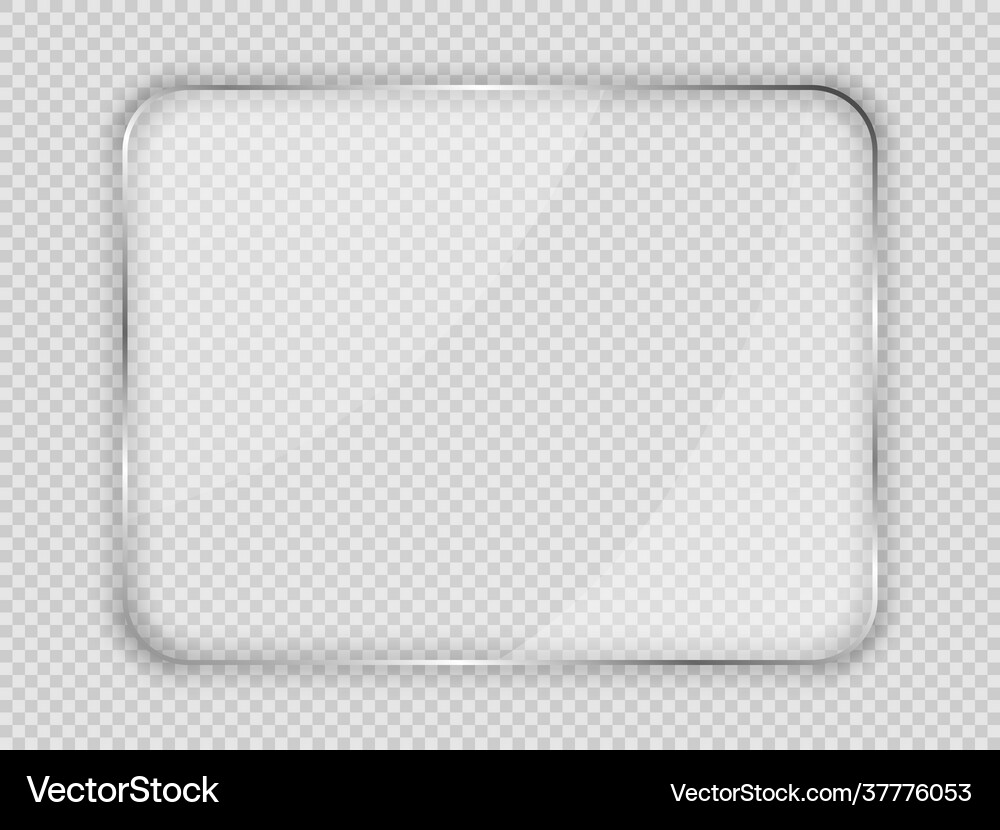 Glass plate in rounded rectangular frame Vector Image